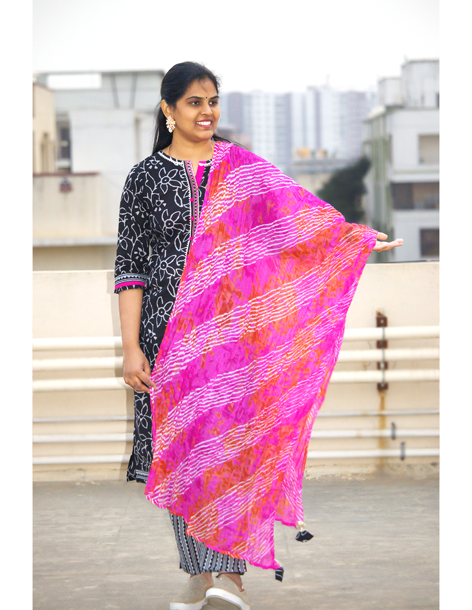 Black Full suit with lehariya dupatta – Ichika